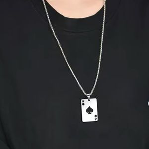 Jewelry | Brand New Silver Long Chain Red Spades Playing Card Necklace ...